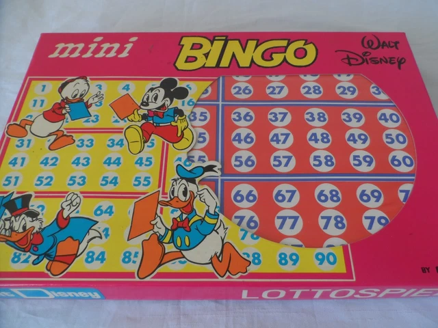 VINTAGE WALT DISNEY Mini Bingo Tombola Donald Duck Mickey Mouse £11.50 ...