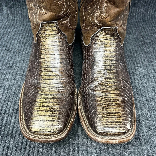 CODY JAMES PYTHON Square Toe Western Cowboy Boots Brown Leather Mens 8 D £137.68 - PicClick UK
