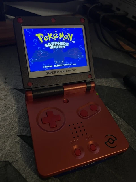 CUSTOM GBA SP IPS V2 Screen Custom Pokemon Shell Modded with 10 Level ...