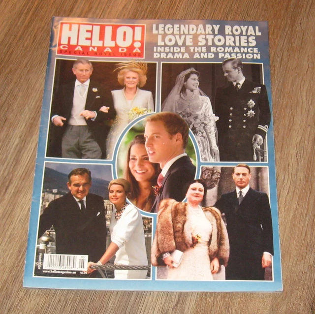 HELLO CANADA MAGAZINE LOVE STORIES Kate Middleton GRACE KELLY Queen ...