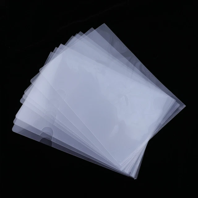 12 PCS POCKET Poly Project Clear Folders for Documents Sleeves Binders ...
