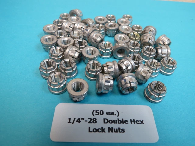 1/4”-28 FLEXLOC 12-POINT Double Hex Locking Nuts SPS Aerospace Aircraft ...