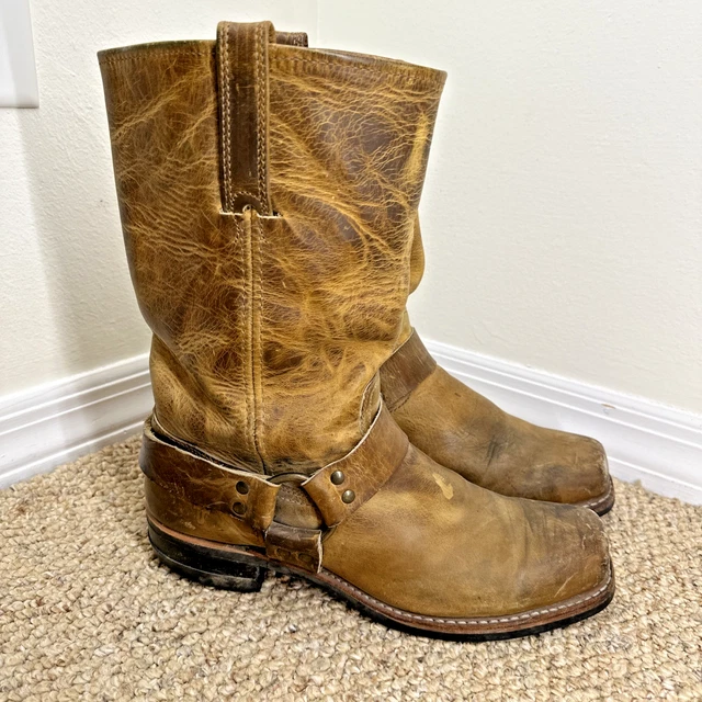 VINTAGE FRYE HARNESS Biker Boots - Style 291295 - Men's Size 11 M £294. ...