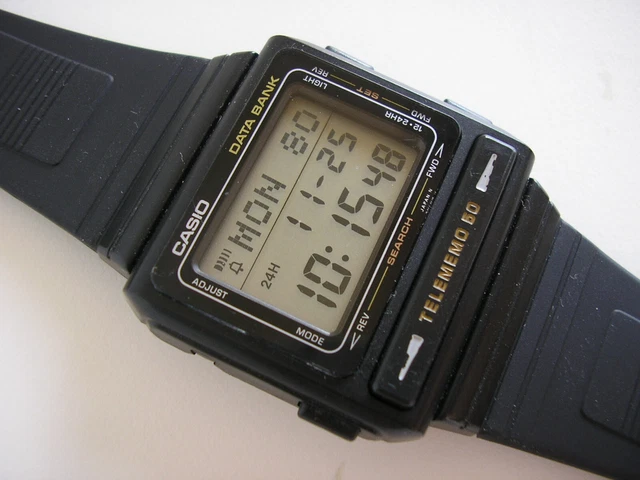 CASIO VINTAGE LCD Data Bank Telememo 50 Uhr Db-50, Db-50-1, Modul 262 ...