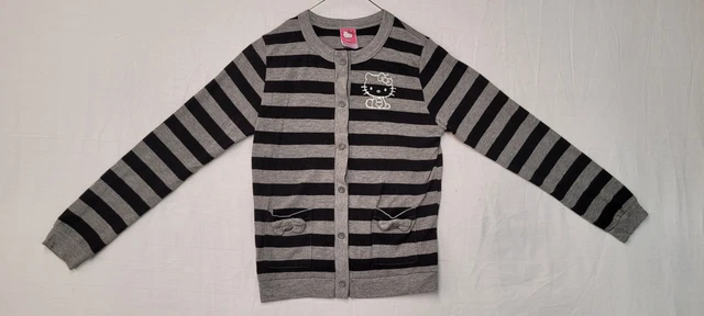 YOUTH HELLO KITTY button up cardigan sweater XL 14/16 w/pockets £13.41 ...
