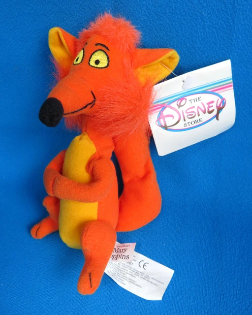 RARE IRISH FOX 🦊 orange soft toy MARY POPPINS beanie plush DISNEY STORE ...