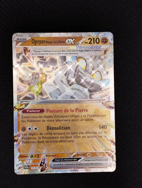 CARTE POKÉMON OGERPON Masque De La Pierre Ex 112/167 EV6 Mascarade Crépusculaire EUR 5,00 ...