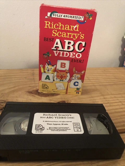RICHARD SCARRY'S BEST Learning Video Ever VHS Video Tape Random ABC 123 ...