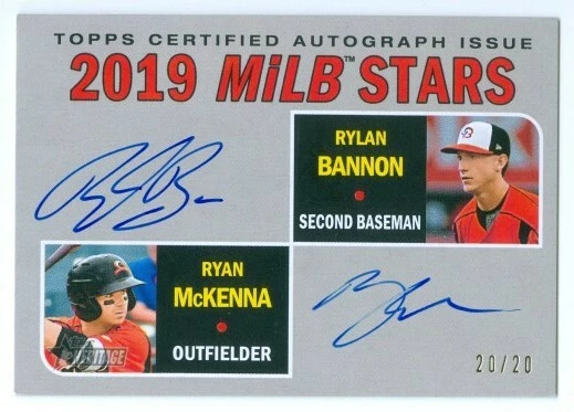 RYLAN BANNON RYAN Mckenna « Real One Autographe Auto /20 » Topps Mineurs Baseball 19 EUR 44,17 ...