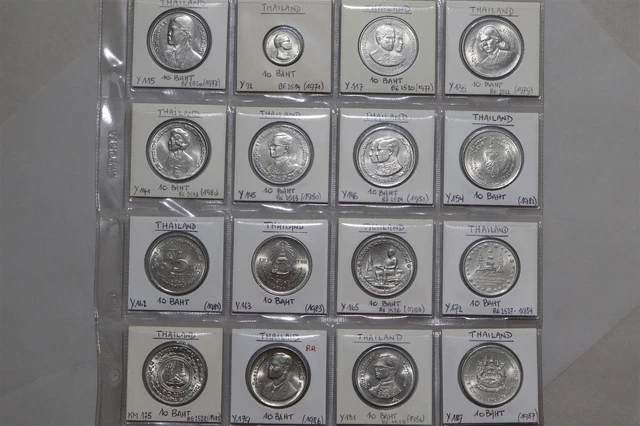 🧭 🇹🇭 THAILAND 10 Baht - 16 Coins Collection Unc B84 #27 $313.64 ...