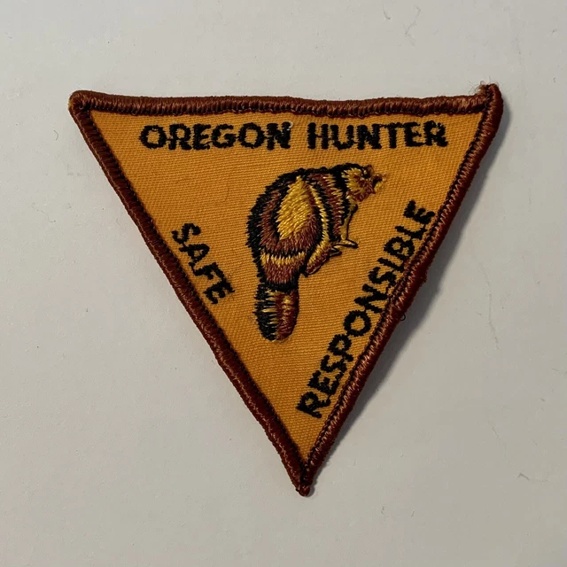 VINTAGE 1980'S OREGON Hunter Responsible Safe Patch - Orange And Brown ...