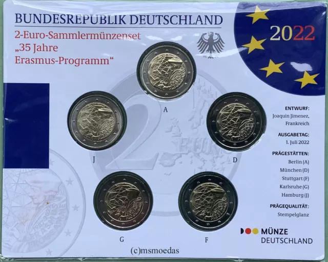 DEUTSCHLAND OFF. BLISTER 2022 Erasmus-Programm 2-Euro-Gedenkmünzenset ... DEUTSCHLAND OFF. BLISTER 2022 Erasmus-Programm 2-Euro-Gedenkmünzenset ...