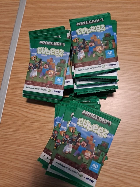 NEW MINECRAFT CUBEEZ 2025 Woolworths x50 Unopened Packs. Free Postage ...