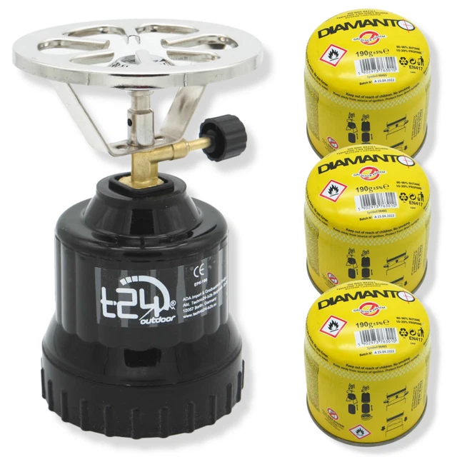 MINI PORTABLE GAS stove metal / plastic set camping stove gas ...