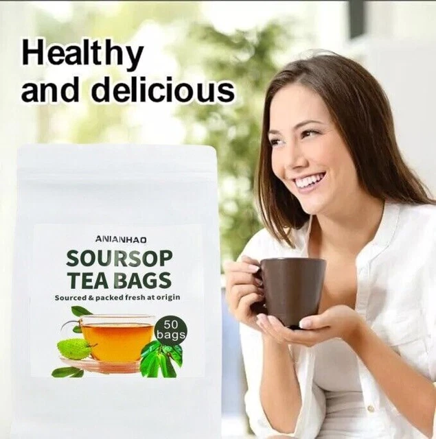 50 SOURSOP TEA Bags|100% Natural Leaves,Immune Boost&Stress Relief ...
