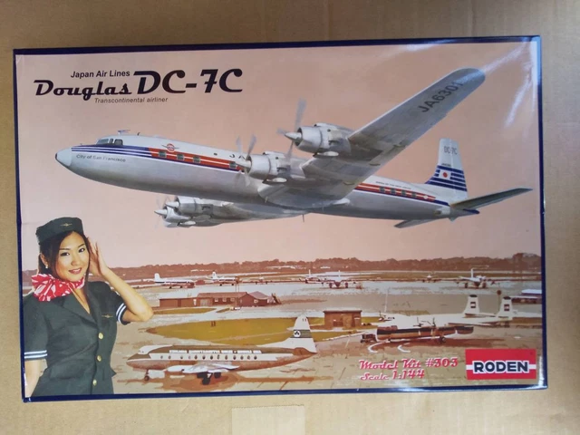 RARE 1/144 RODEN Douglas Dc-7C Japan Airlines Initial Painting Airline ...