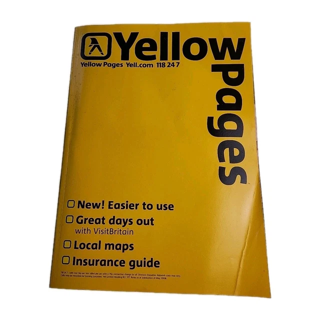 YELLOW PAGES UK Telephone Directory 2008 2009 Paperback Book £30.00 ...