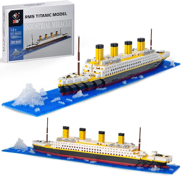 TITANIC BUILDING BLOCK Kit, DIY Micro Mini Model Ship Set, Collectible ...
