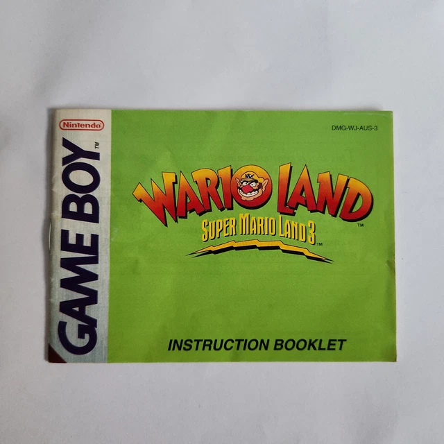 WARIO LAND: SUPER Mario Land 3 Manual Instruction Booklet Game Boy AUS ...