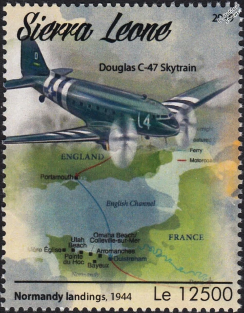 WWII 1944 D-DAY: USAAF Douglas C-47 Skytrain Dakota Aircraft & Map ...