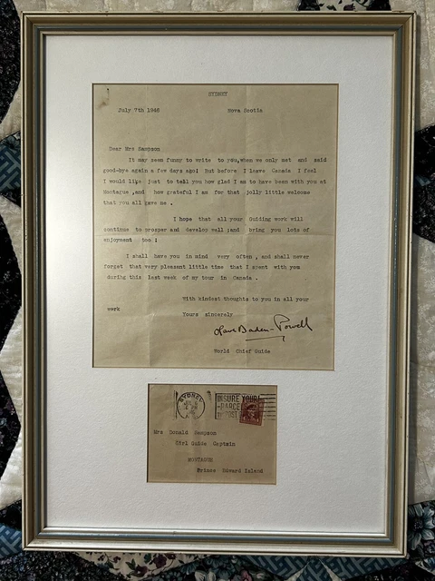 LETTER FROM LADY Olave Baden-Powell Girl Guide/Girl Scout 1946 $200.00 ...