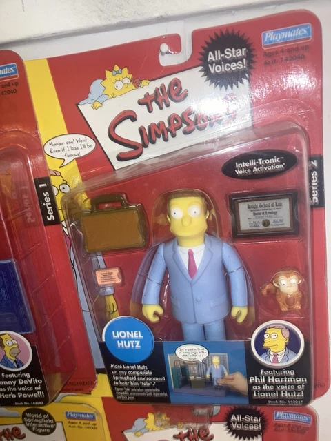 SIMPSONS WORLD OF Springfield wos action figure LIONEL HUTZ Playmates ...