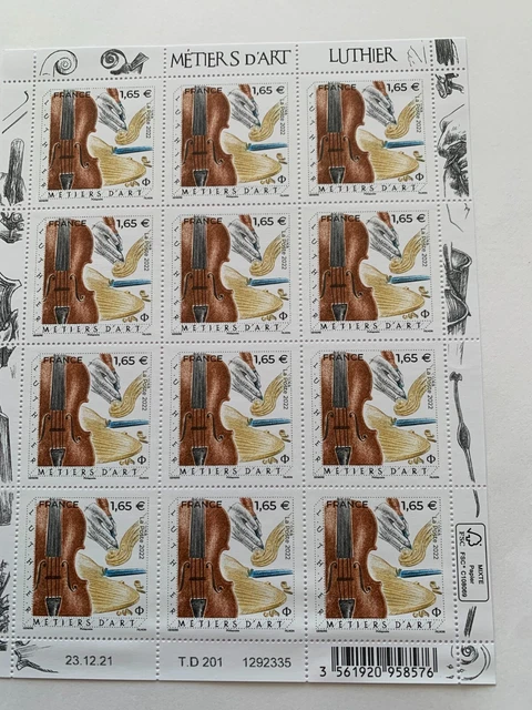 FEUILLET DE FRANCE 2021 " Métiers d'art: Luthier" YT n° 5555** EUR 29 ...