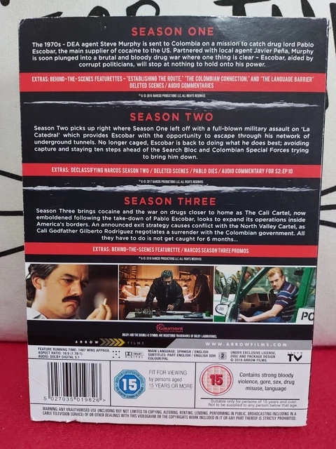 NARCOS - SEASON One to Three - DVD Box Set - R2 £21.50 - PicClick UK