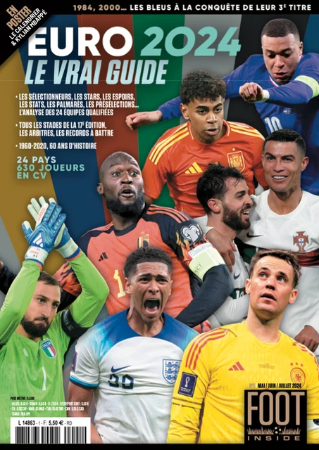 FOOT INSIDE MAGAZINE EURO 2024 Football ~ Le vrai guide + Poster MBAPPE ...