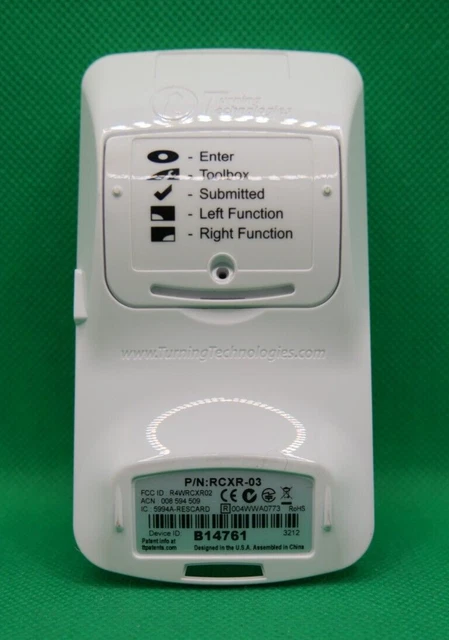 LOT OF 19 Turning Technologies Response Card NXT RCXR-03 w. receiver ...