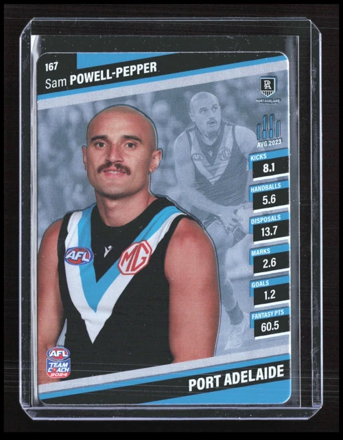 AFL 2024 TEAMCOACH Silver Port Adelaide Sam Powell-Pepper 167 Sport CB ...