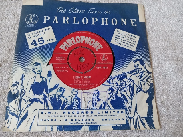LORNE LESLEY - So High So Low 7" Single Parlophone 45-R 4581 1959 VG ...