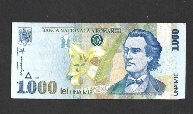 1000 LEI EXTRA Fine Banknote From Romania 1998 Pick-106 £3.36 - PicClick UK