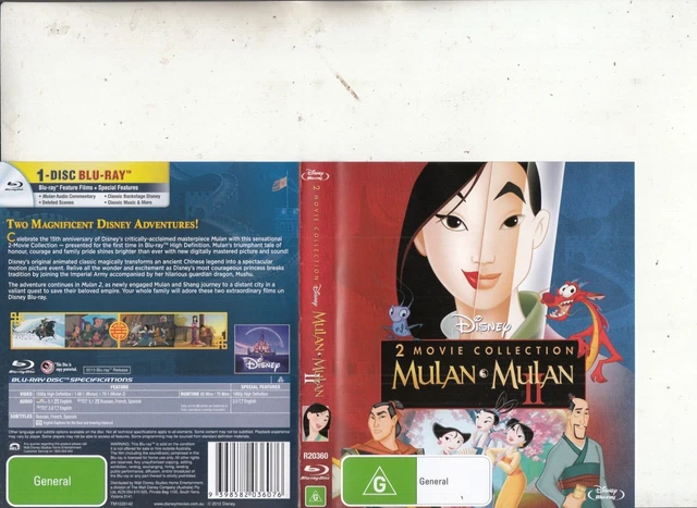 MULAN-1998 & MULAN 2-2004-Animated-Walt Disney Pictures-Movie WDP-Blu ...