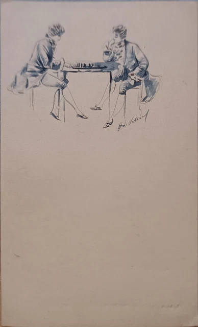 MENUS DE COLLECTION Carte Aquarelle Signée Ancienne EUR 15,00 - PicClick DE