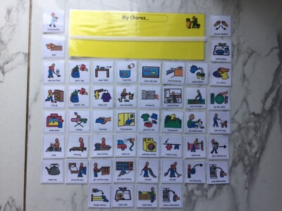 PECS BOARDMAKER AUTISM Chore and Housework Schedule & 48 cards for ASD ...