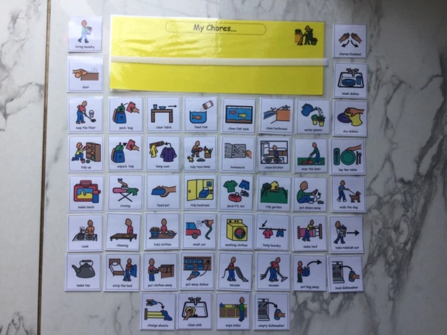 PECS BOARDMAKER AUTISM Chore and Housework Schedule & 48 cards for ASD ...