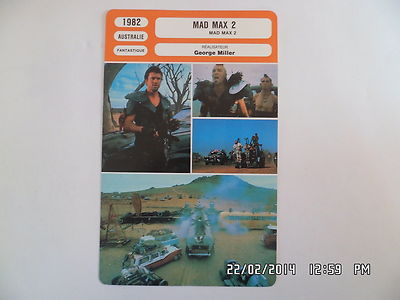 CARTE FICHE CINEMA 1982 MAD MAX 2 Mel Gibson Bruce Spence Vernon Wells ...