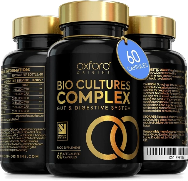 PROBIOTICS BIO CULTURES Complex 100 Billion CFU with 15 Active Bacteria ...