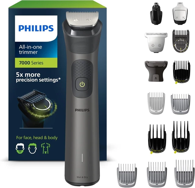 PHILIPS SERIES 7000 All-in-one Trimmer, 15-in-1 Multigroom for face ...