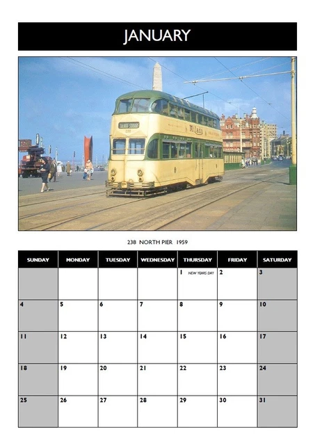 TRANSPORT CALENDAR 2026 - Blackpool Trams Through The Years £13.00 ...