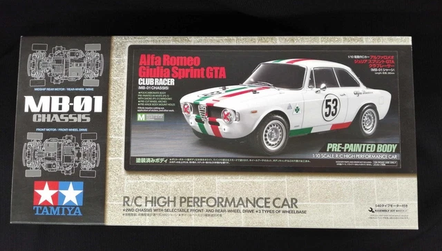TAMIYA 1/10 ALFA Romeo Giulia Sprint GTA Club Racer RC Car Body Chassis ...