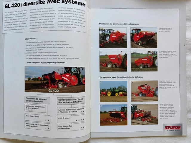 TRACTEUR PLANTEUSE DE Pommes De Terre Grimme GL 420 Prospectus Brochure EUR 5,00 - PicClick FR