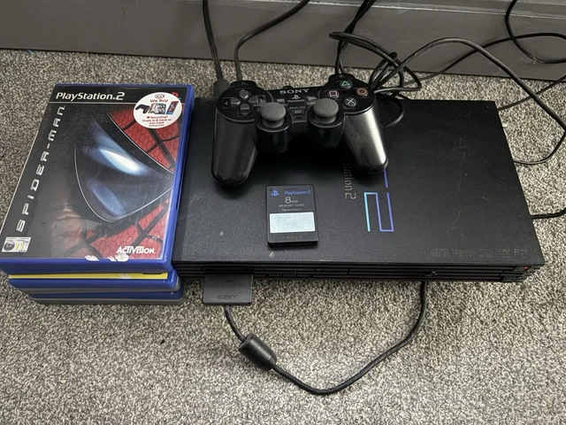 SONY PLAYSTATION 2 Black Console Bundle Including Controller, Cables ...