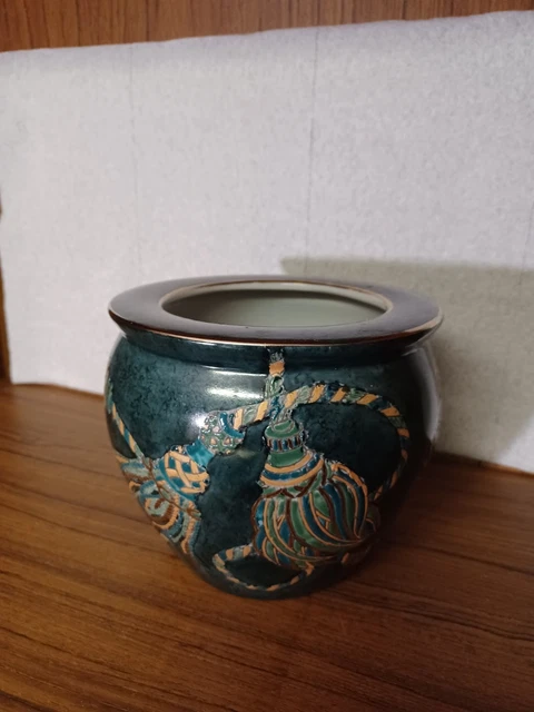 VINTAGE GREEN GOLD Chinese Porelain Vase £11.10 - PicClick UK