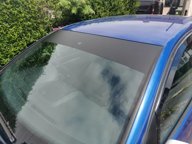 MATTE BLACK CAR sun strip Banner Self adhesive vinyl 1400x270mm Matt £ ...
