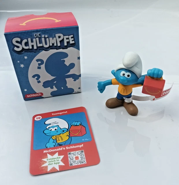 ORIGINAL SCHLEICH SCHLUMPF-FIGUR, McDonald`s Schlumpf, mit Karte, in ...