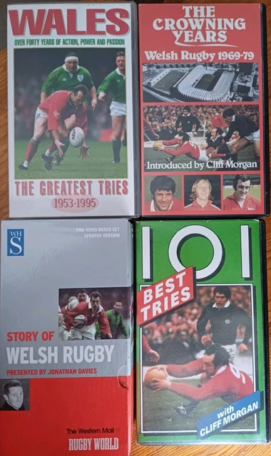 BUNDLE OF WALES Rugby Videos VHS Golden Era Greatest Tries VGC 5 Tapes ...