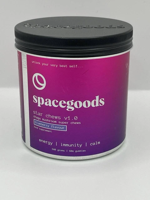 SPACEGOODS CHAGA MUSHROOM Star Chews Blueberry Vegetarian 60 Gummies £ ...