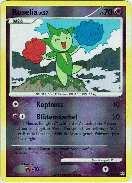 POKEMON CARTE TRADING D&p Tempête Numéro 72/100 Roselia Reverse Holo ...